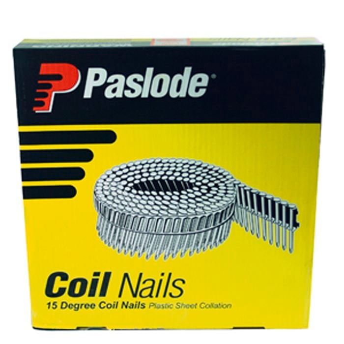 Paslode 45 x 2.5mm 15° Hot Dipped Galvanised Pneumatic Plastic Collated Coil Ring Nail - 1800 ...