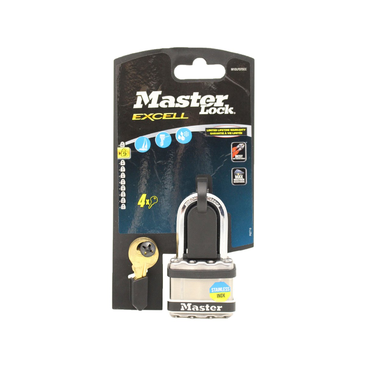 Master Lock 44mm Excell Stainless Steel Laminated With 38mm Long ...