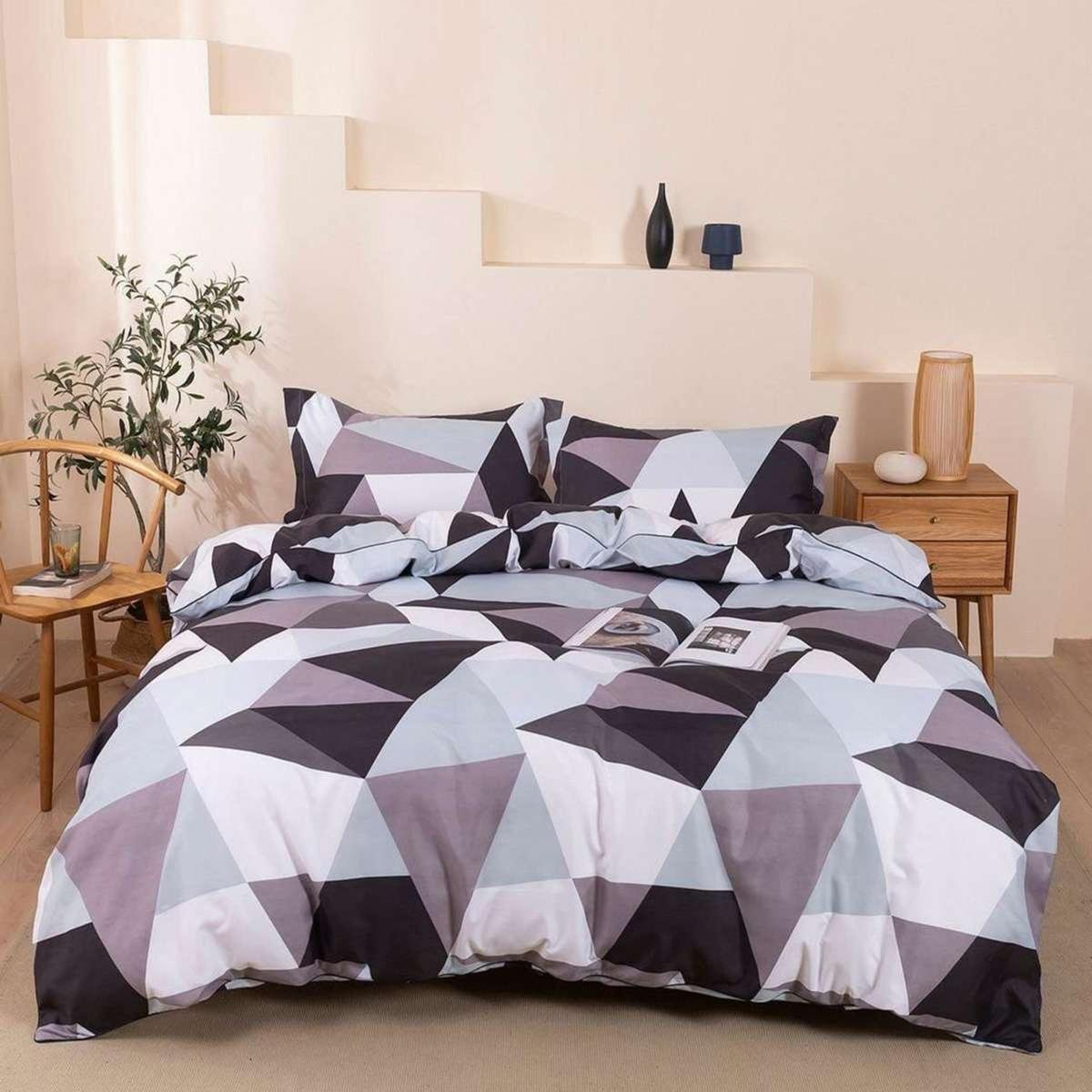 3D Triangle Shape 145 Bed Pillowcases Quilt King Single Size - Bunnings ...
