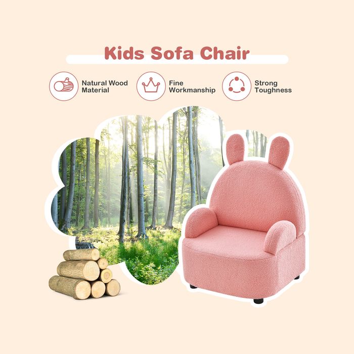 Costway Kids Sofa Rabbit-shaped Armchair Children Upholstered Couch ...