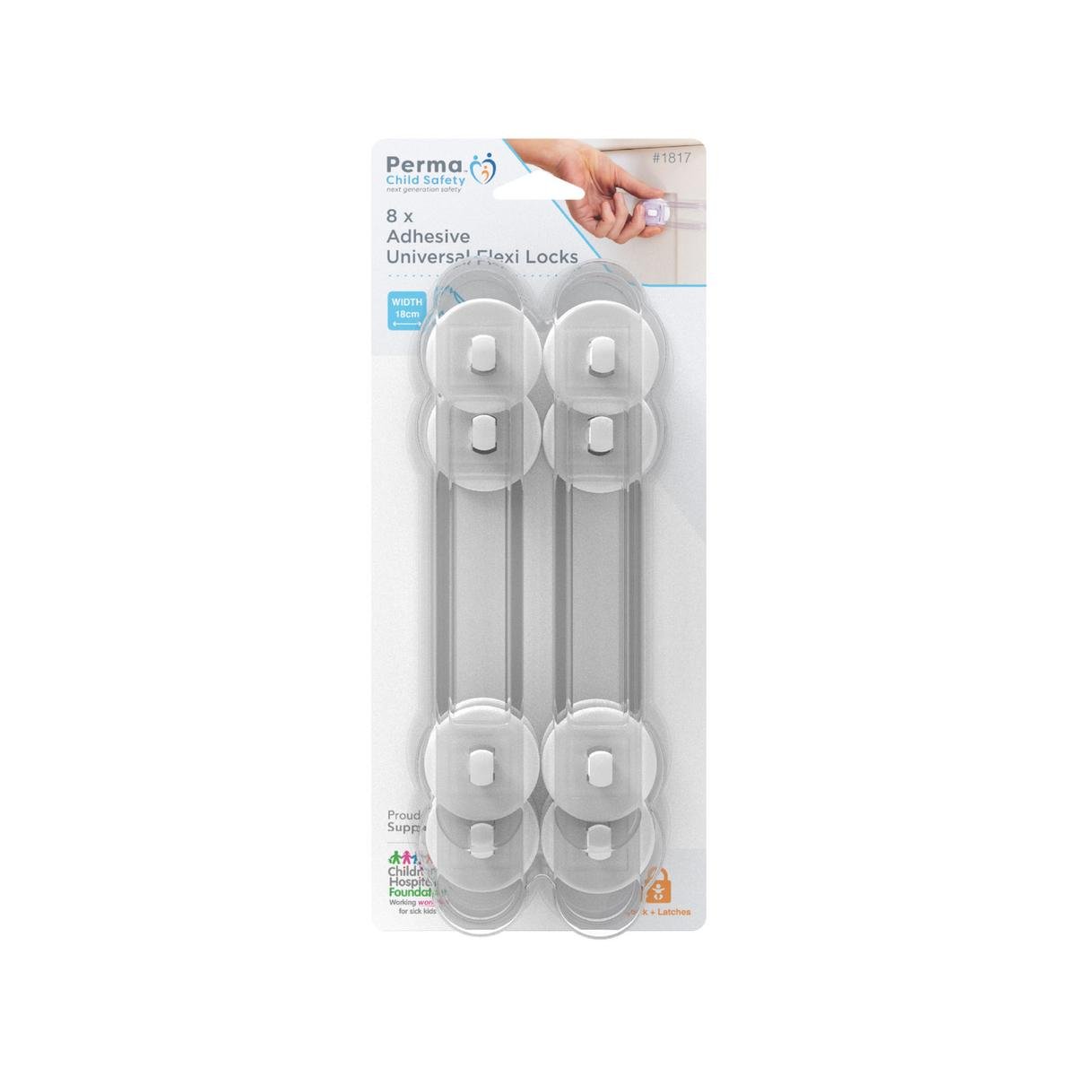 Perma Child Safety Extra Large Adhesive Flexi Locks - 4 Pack - Bunnings ...
