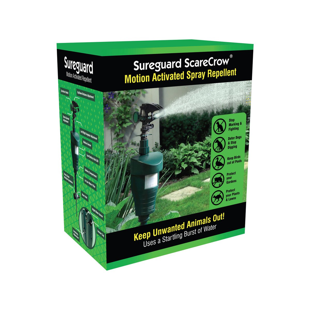 Sureguard Scarecrow Motion Activated Water Spray Animal Repellent ...