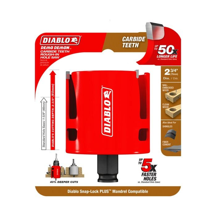 Diablo 2-3/4” Demo Demon Carbide Teeth Rough-In Hole Saw - Bunnings ...