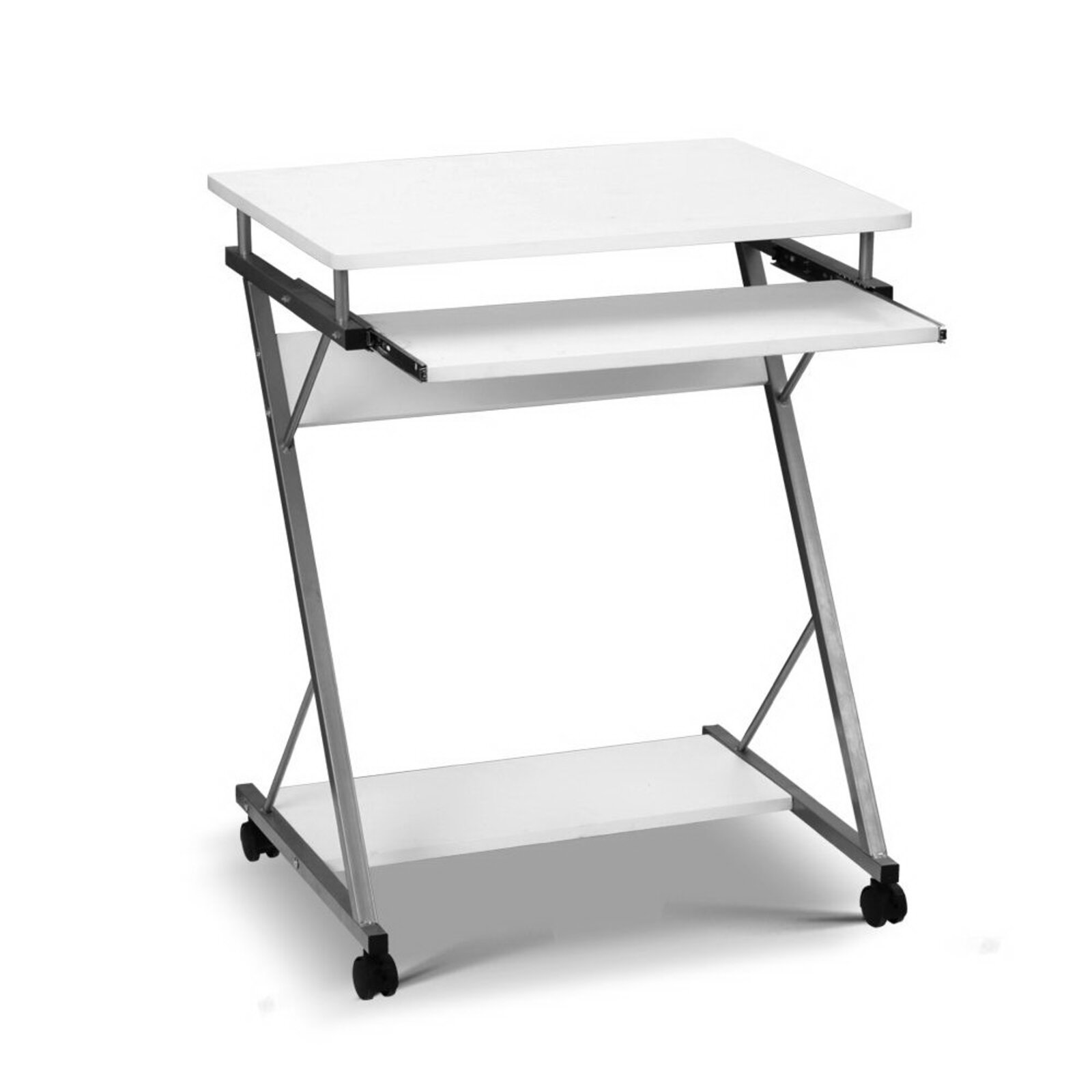 ArtissWhite Metal Mobile Computer Desk Bunnings Australia
