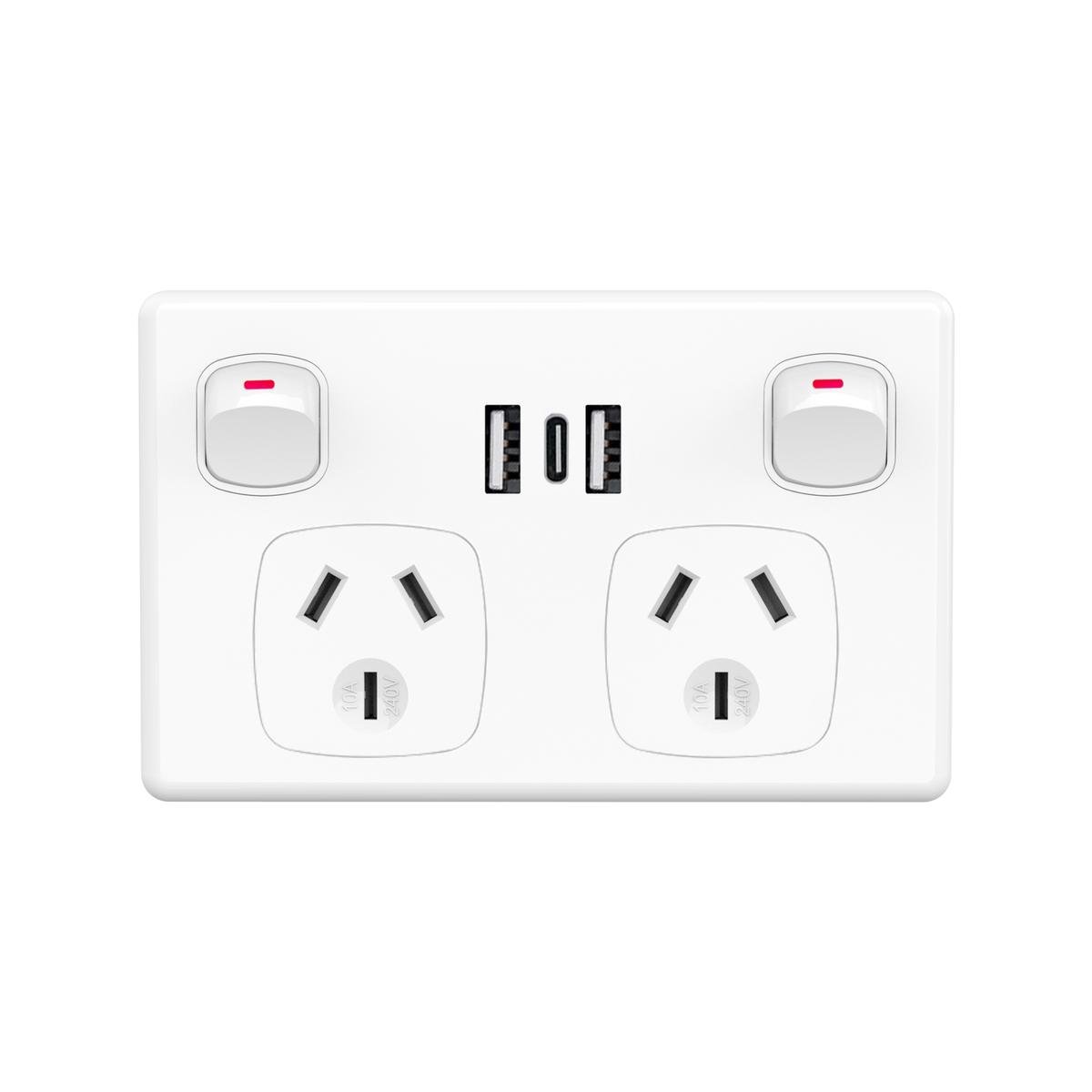 CordTech 3.6A - USB-A And USB-C Twin USB Powerpoint - Bunnings Australia
