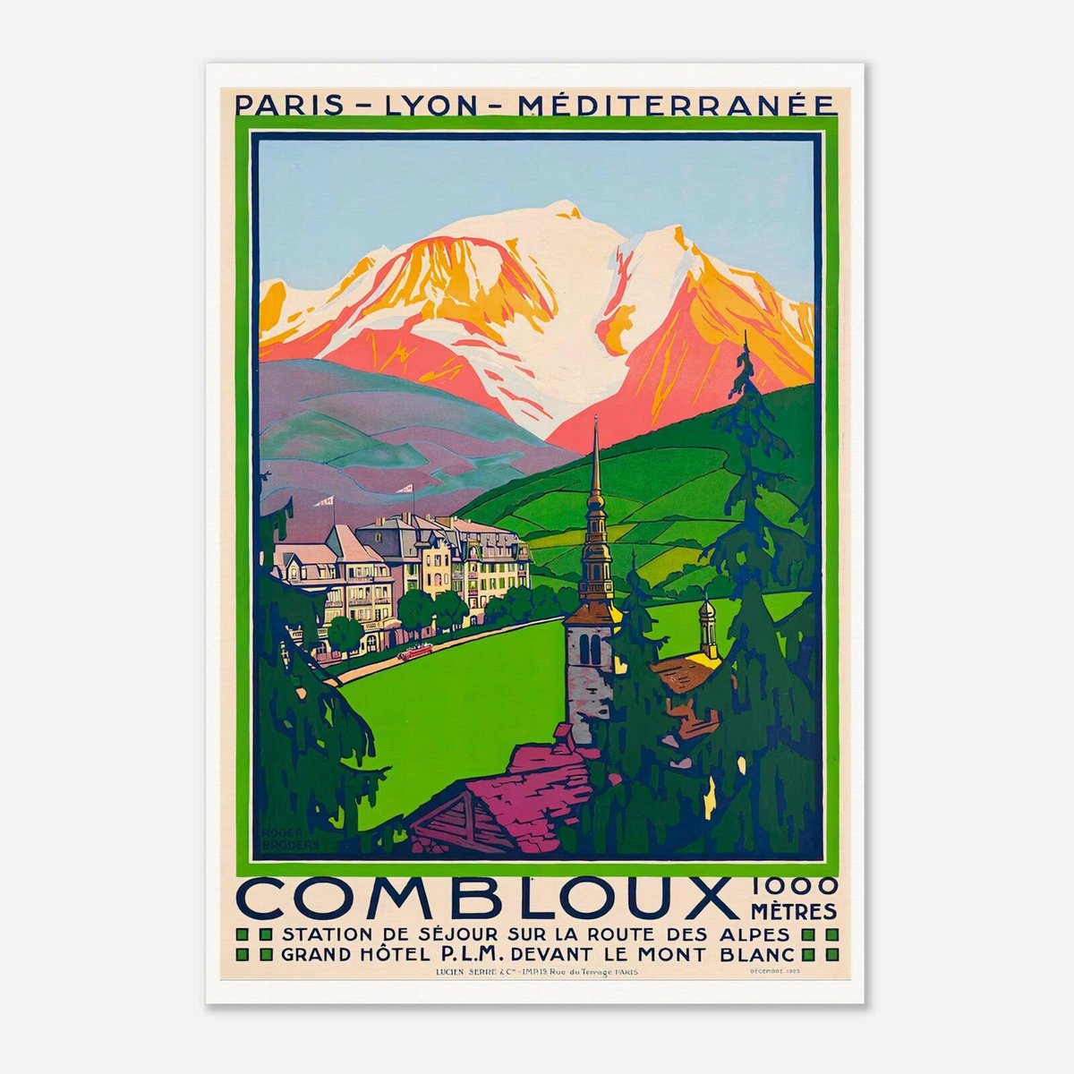 Galrie Combloux France Vintage Ski Art Poster - Charming Travel Décor ...