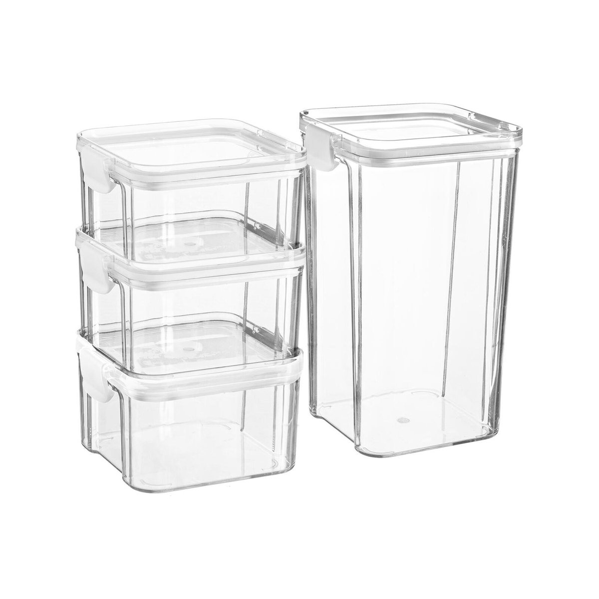4 Piece Food Containers Set - 2 Sizes - White - Bunnings Australia
