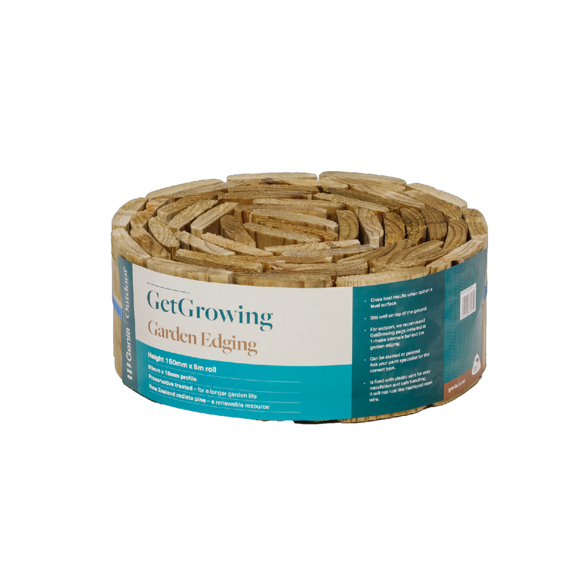 Genia Outdoor 90 x 19mm 5m x 150mm Wired Treated Garden Edging ...