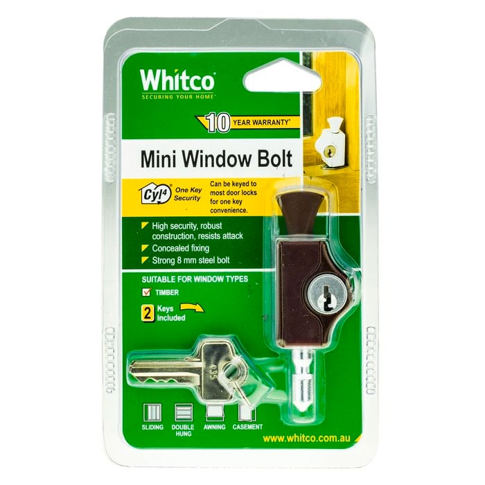 Whitco Mahogany CYL4 Mini Bolt Lock - Bunnings Australia