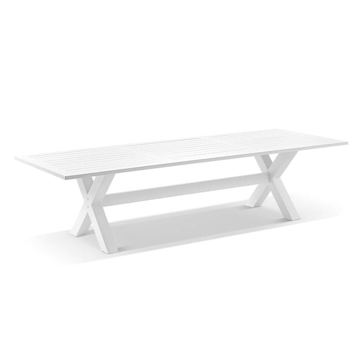 Tahitian 3m Outdoor Aluminium Rectangle Dining Table 3m - White ...