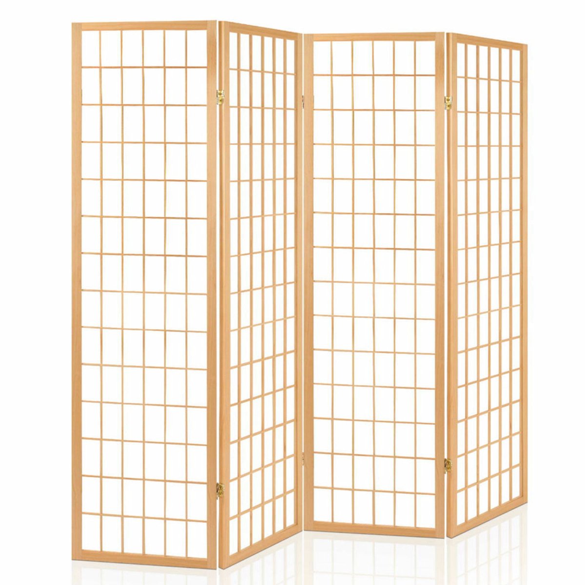 Artiss 4 Panel Room Divider Screen Timber Natural - Bunnings Australia