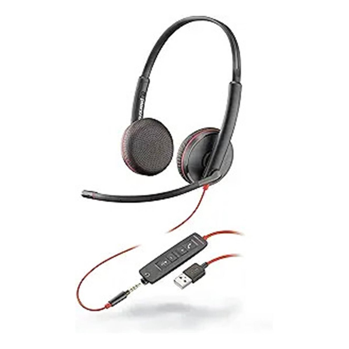 Plantronics/Poly Blackwire 3225 Headset, USB-A, Stereo, 3.5mm duo ...
