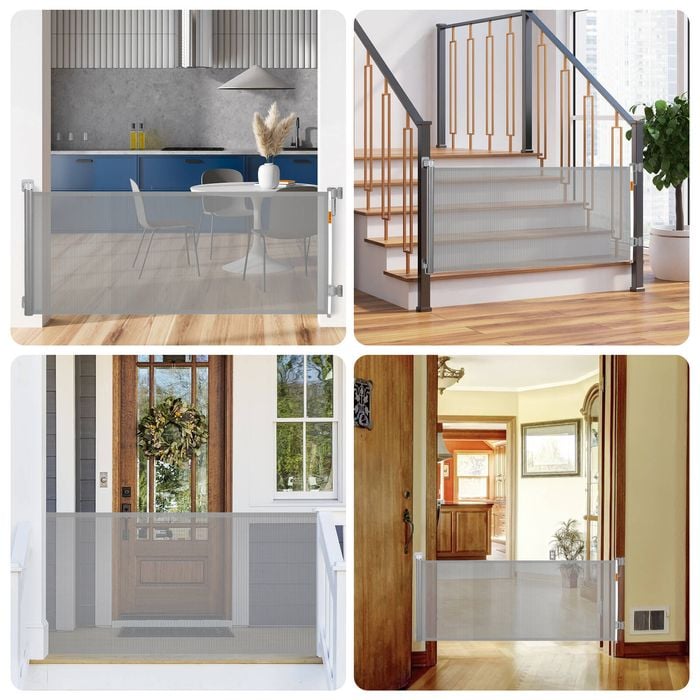 Advwin Retractable 3M Pet Gate Doorways Dog Cat Safety Gate - Bunnings ...