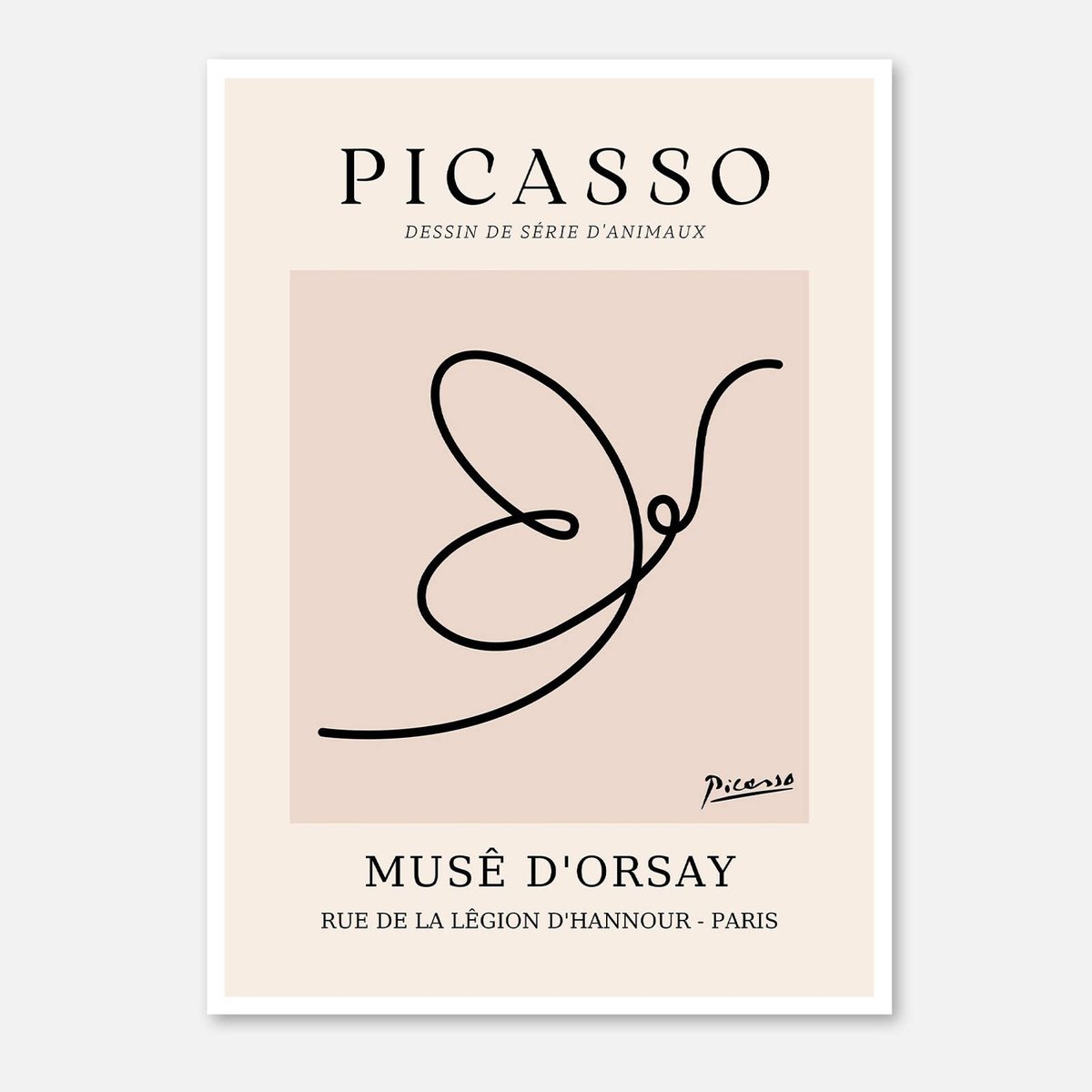 Galrie Pablo Picasso Animal Series Minimalist Line Art Print for Modern ...