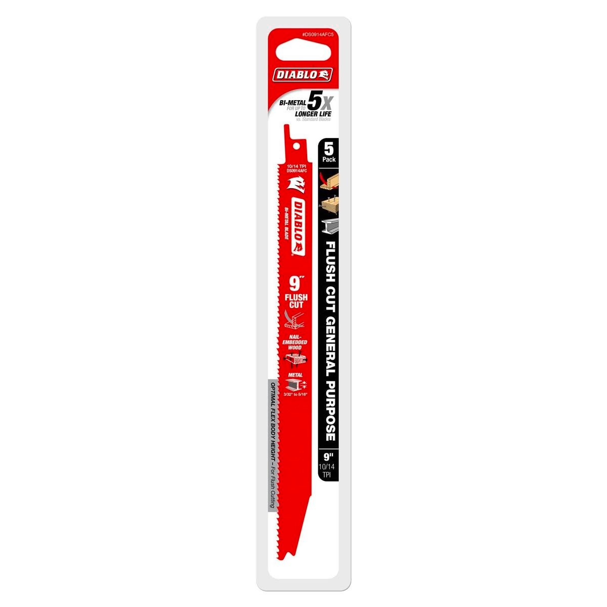 Diablo 9 Flush Cut Reciprocating Saw Blades 5 Pack Bunnings Australia