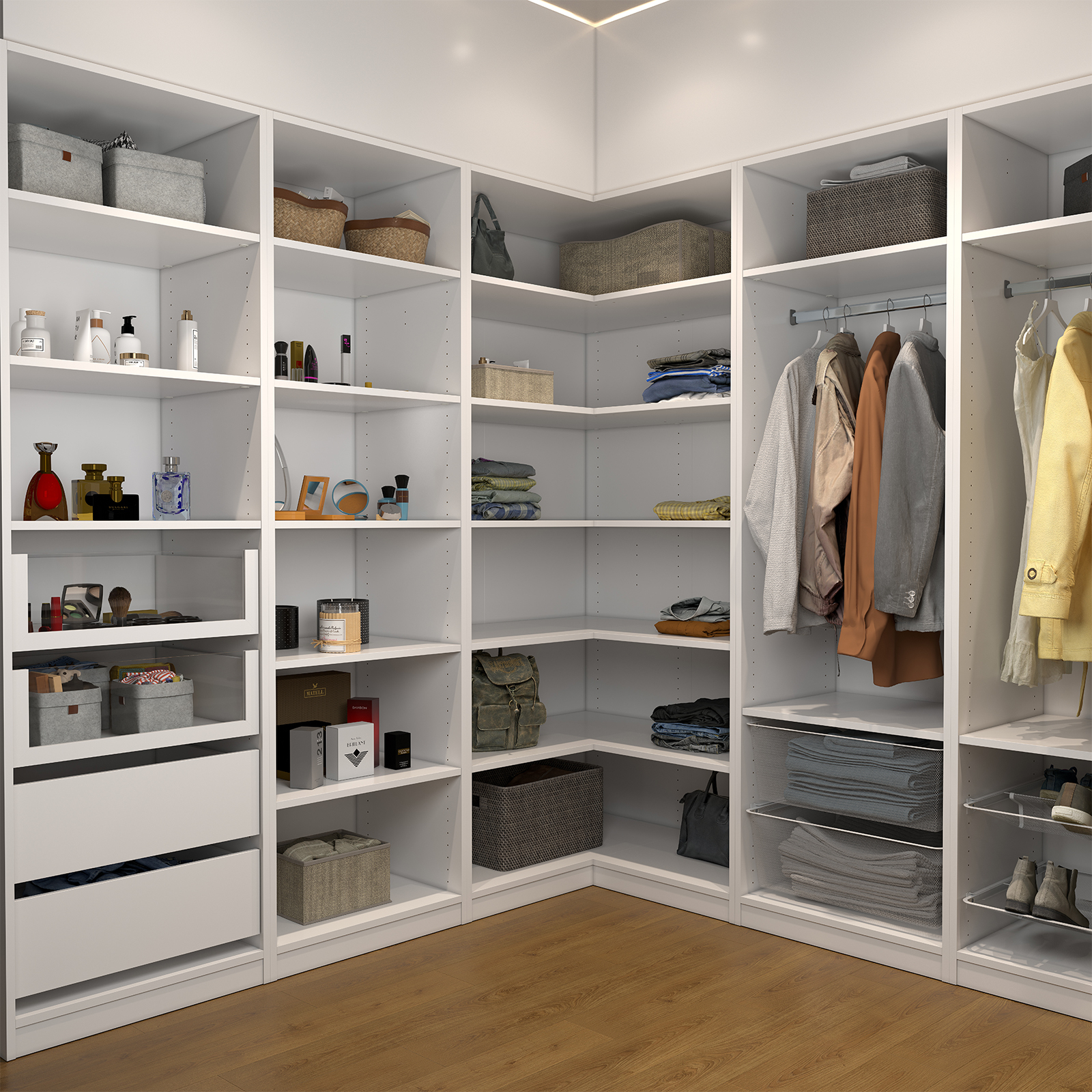 Flexi Storage Wardrobe White Matte Glass Front Drawer Bunnings Australia