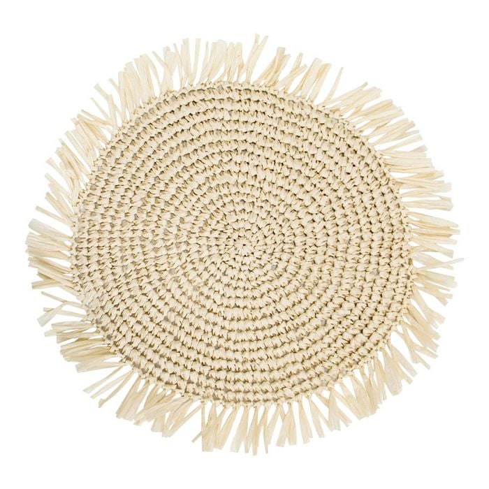 LVD Paper Round 50cm Centre Table Raffia Mat Home Decor - Bleach ...