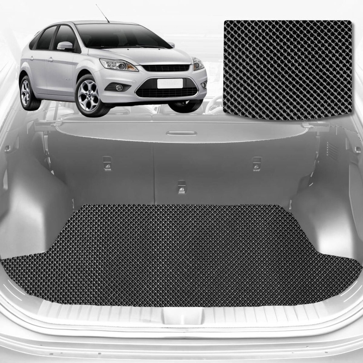 6D Diamond Car Boot Mat for Ford Focus LS, LW,LW MKII, LZ2011-2018 ...