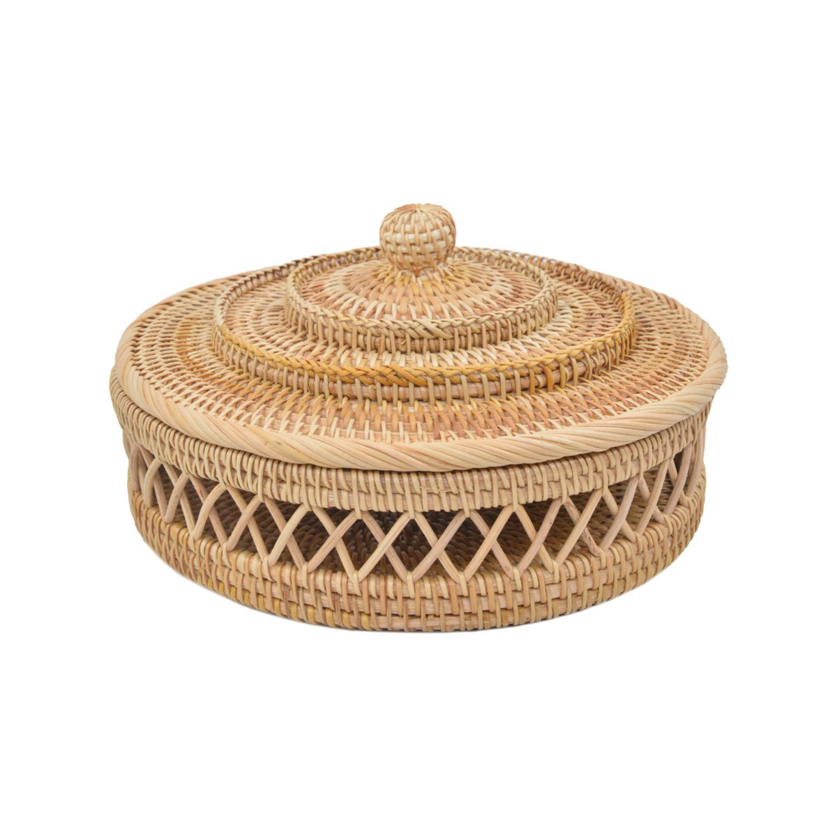 Kelly Home made and Natural Rattan Hallow Storage with Lid - Bunnings ...