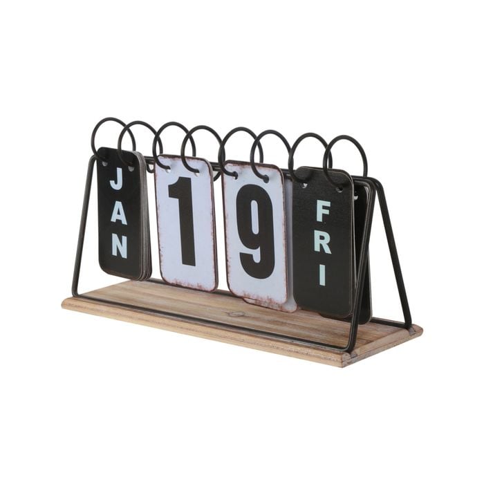 Vintage Style Metal Wooden Table Top Calendar - Bunnings Australia
