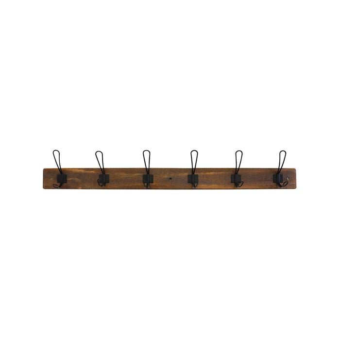 Adoored 6 Double Black Hook Rustic Board Deco Hook Rack - Bunnings ...
