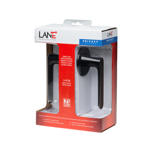 Lane Alana Matte Black Privacy Lever Set Round - Bunnings Australia