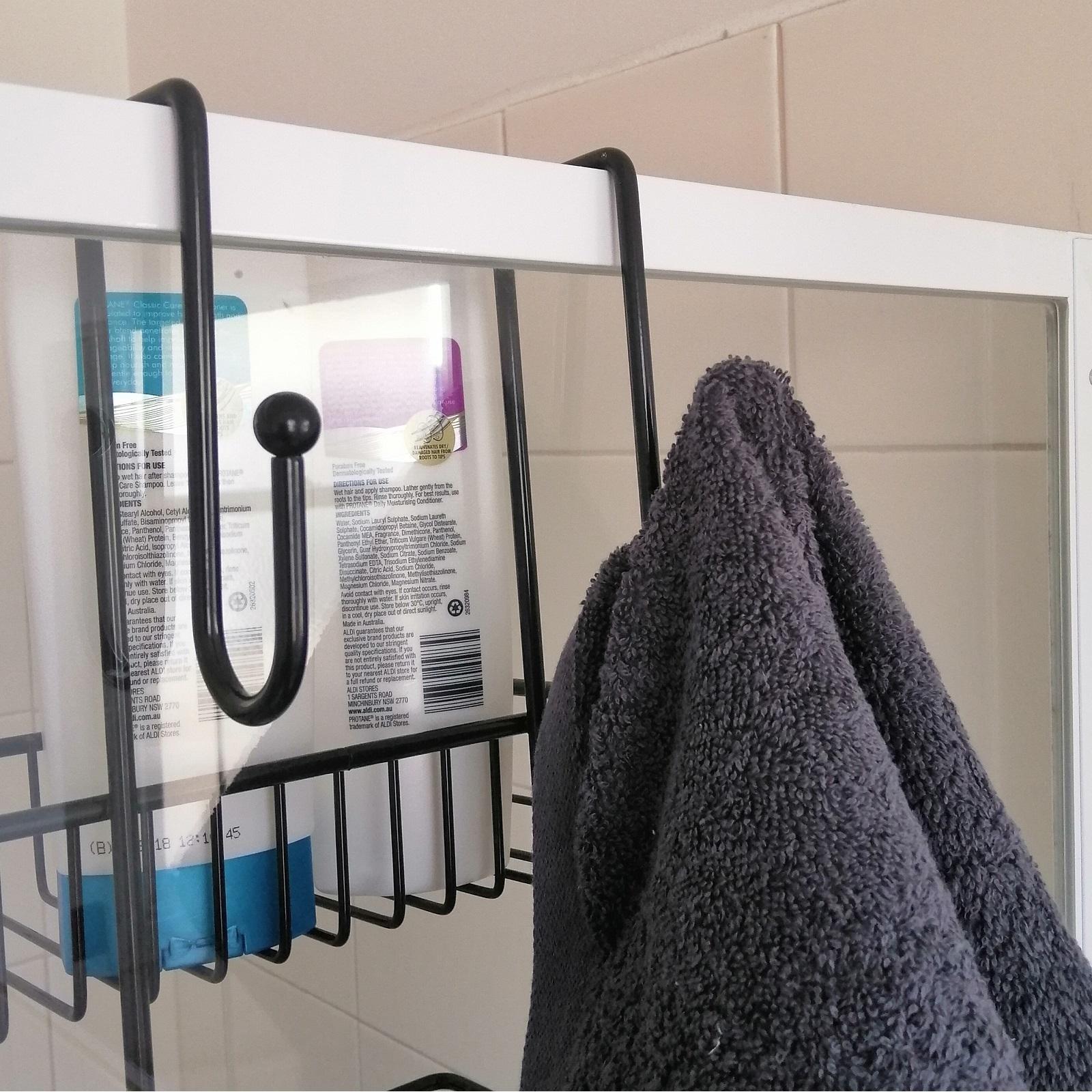 Barelli Black Over Screen Bathroom Shower Caddy With Hooks Bunnings Australia
