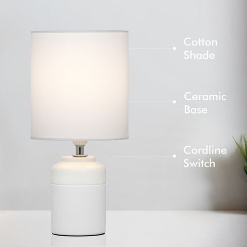 Verve Design White Asher Table Lamps - Twin Pack - Bunnings Australia
