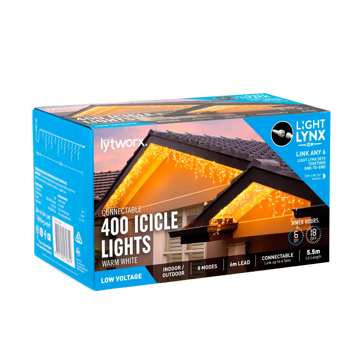 Lytworx 400 Warm White LED Connectable Icicle Lights - Bunnings New Zealand