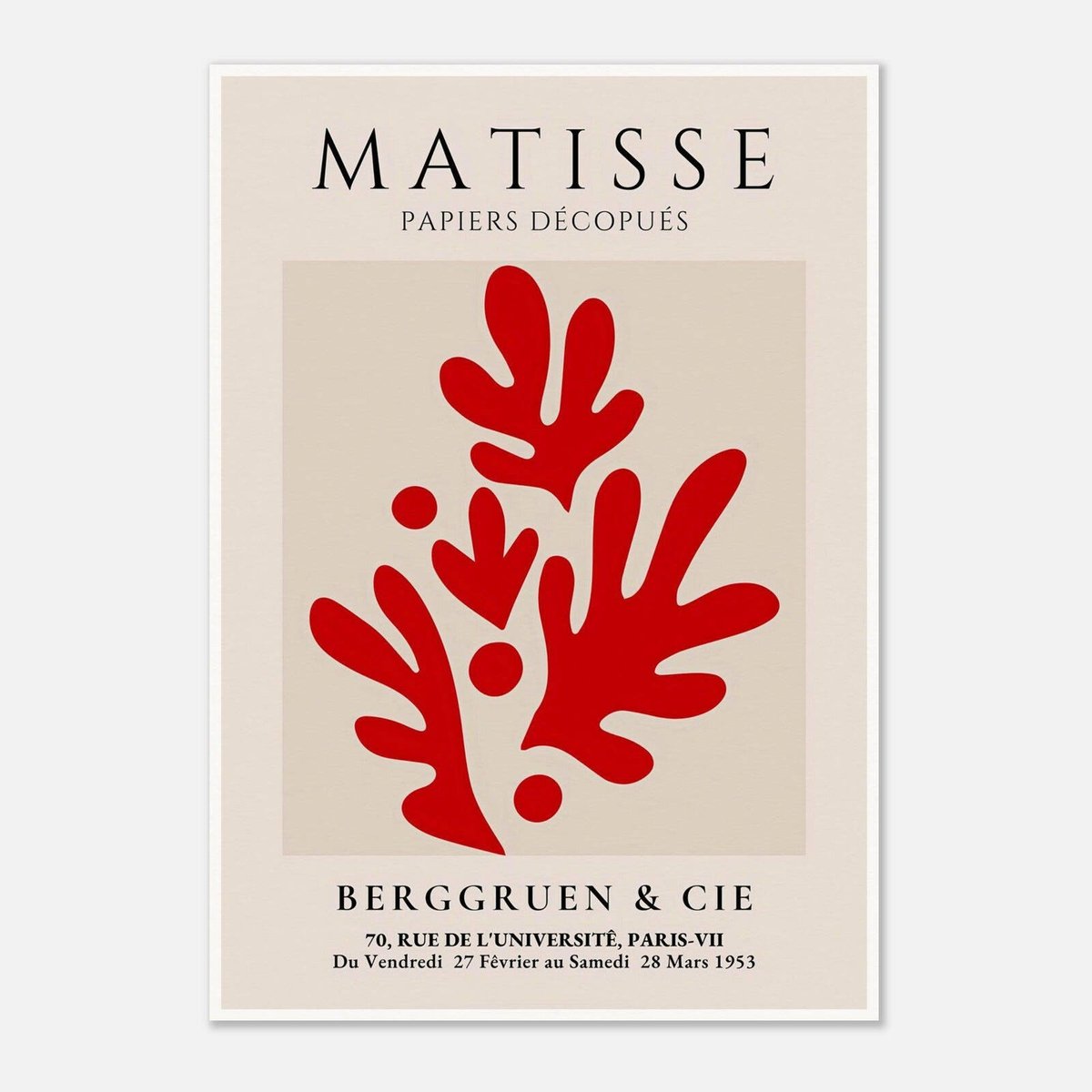 Galrie Henri Matisse Vintage Red Exhibition Print Collection at ...