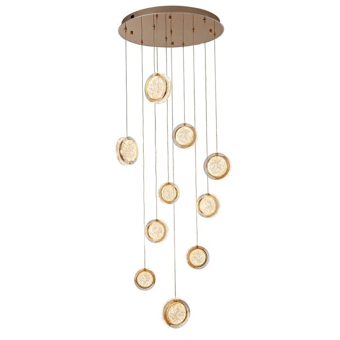 Vencha Yoyo 10 Light Tri-Colour LED Pendant - Gold - Bunnings Australia