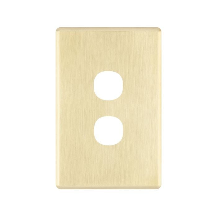 Deta S-Line Brushed Gold Finish 2 Gang Switch Cover Plate - Brushed ...