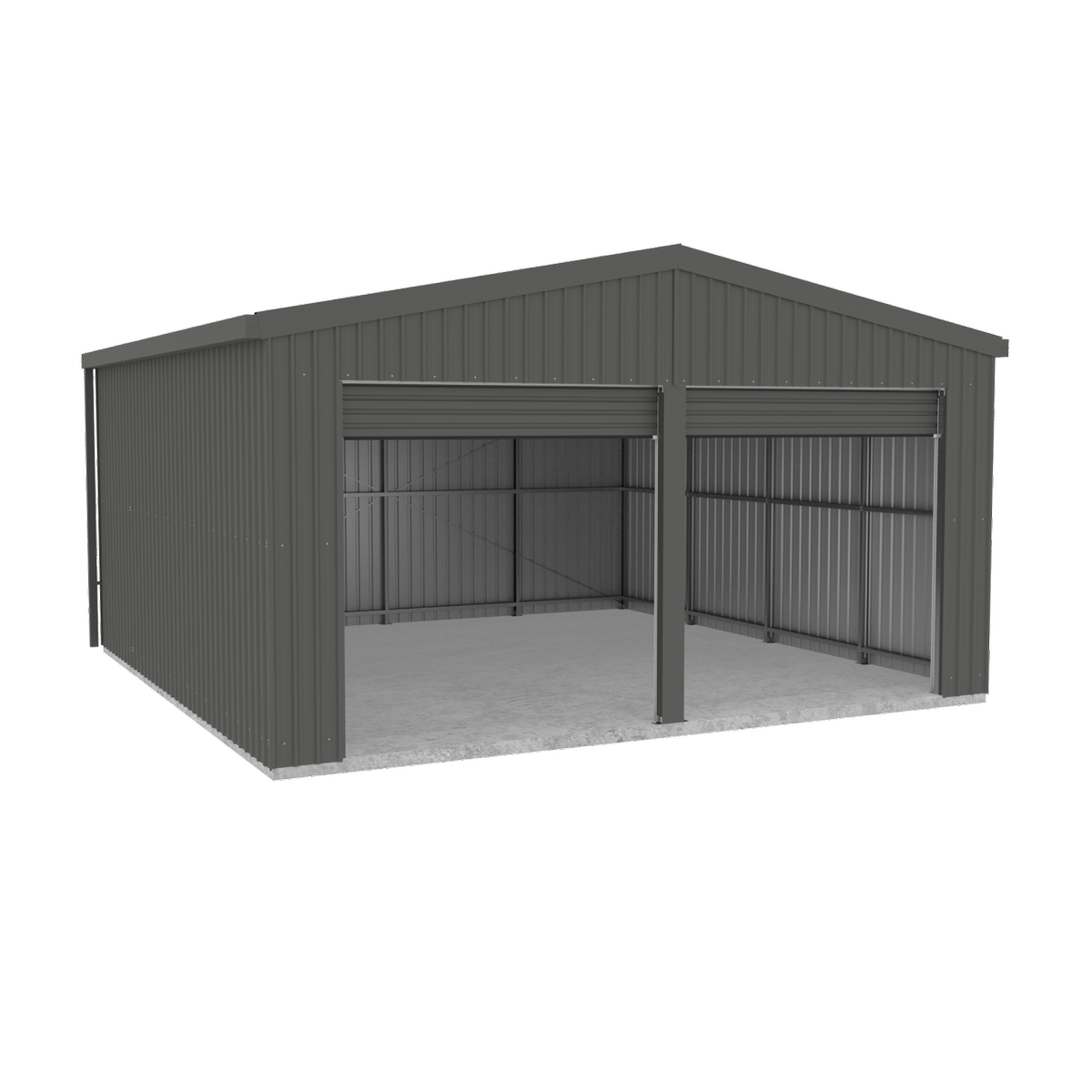 Absco Structures 6.0 x 6.0 x 3.4m Woodland Grey Double Roller Door ...