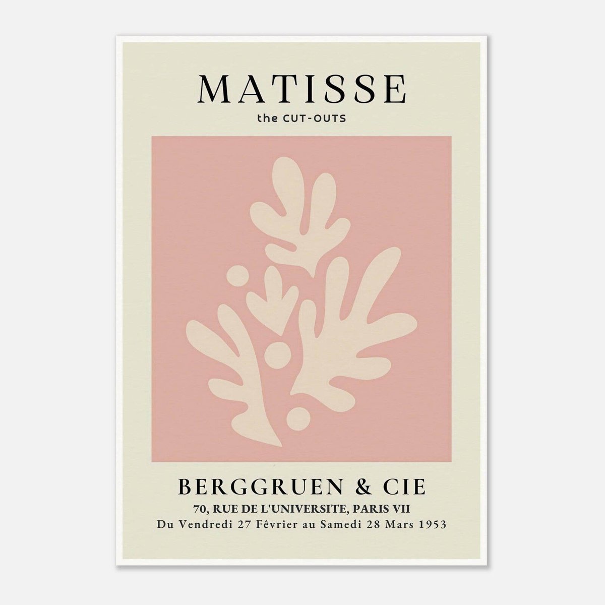 Galrie Henri Matisse Vintage Pink Exhibition Print from Berggruen & Cie ...