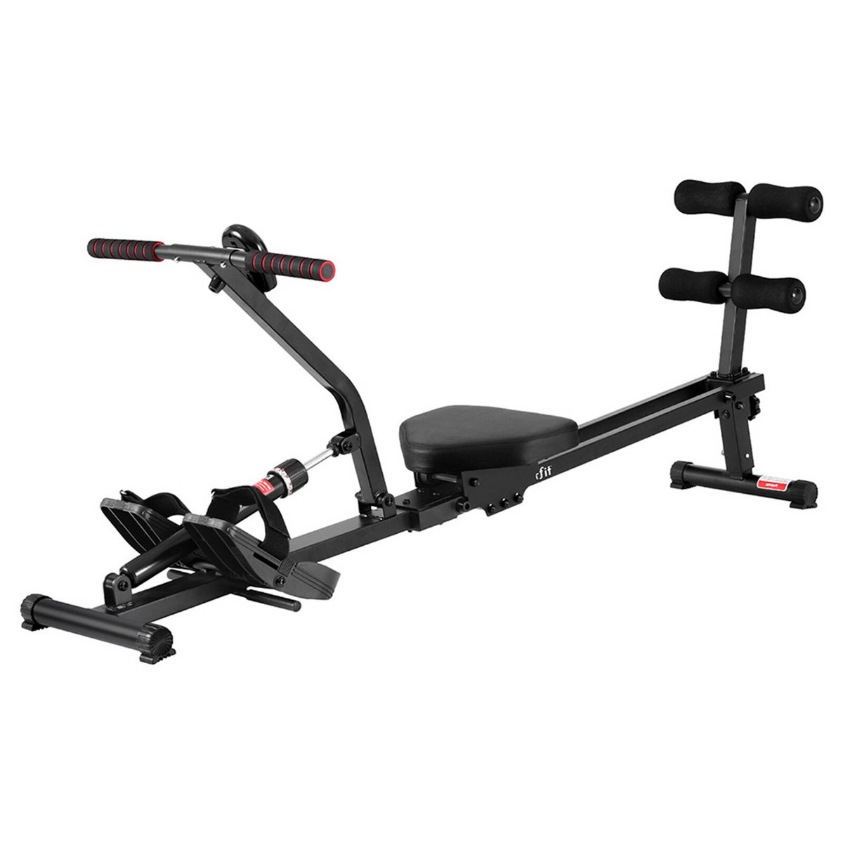 Everfit Hydraulic Rowing Machine Rower 12 Levels with Back Black ...