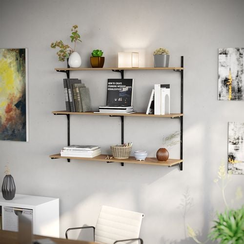 Flexi Storage Home Solutions 1200 x 16 x 250mm Walnut Shelf - Bunnings ...