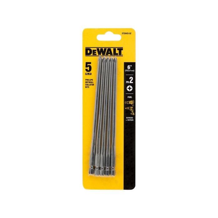 DeWALT 156mm PH2 Drywall Bit DT20425-QZ - 5 Pack - Bunnings Australia