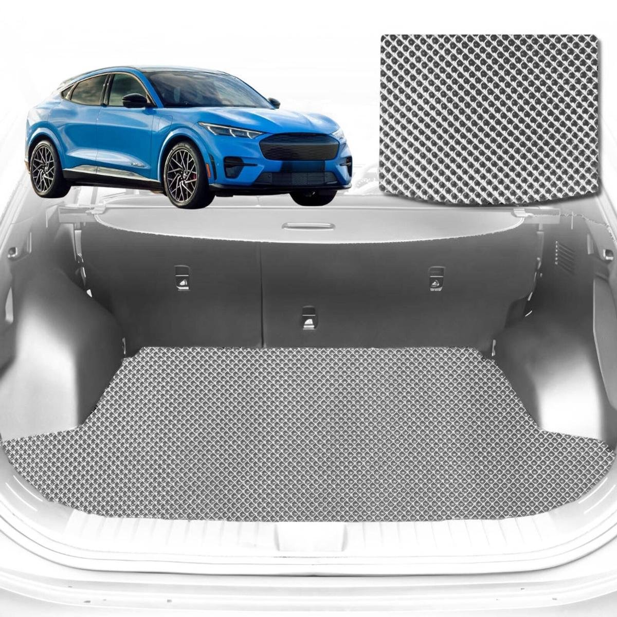 6D Diamond Car Boot Mat for Ford Mustang Mach-E 2021-Current-(upper ...