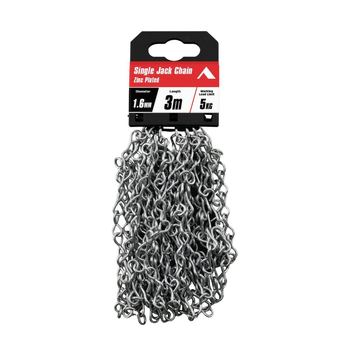 Pinnacle 1.6mm X 3m Zinc-Plated Single Jack Chain - Bunnings Australia