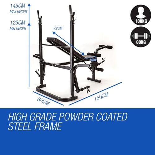 PROFLEX 7in1 Weight Bench Press Multi-Station Home Gym Equipment Set ...