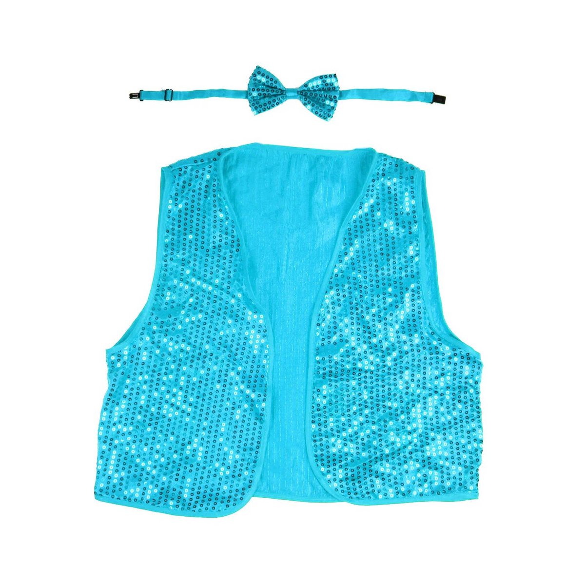Kids Sequin Vest Bow Tie Set Costume 80s Party Dress Up Waistcoat Sky ...