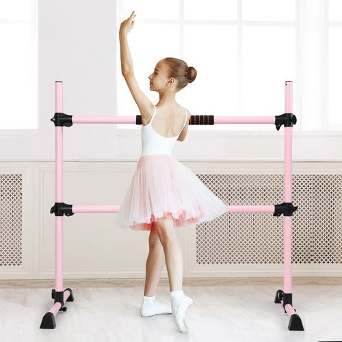 Costway Portable Ballet Barre Adjustable Double Stretching Dance Bar ...