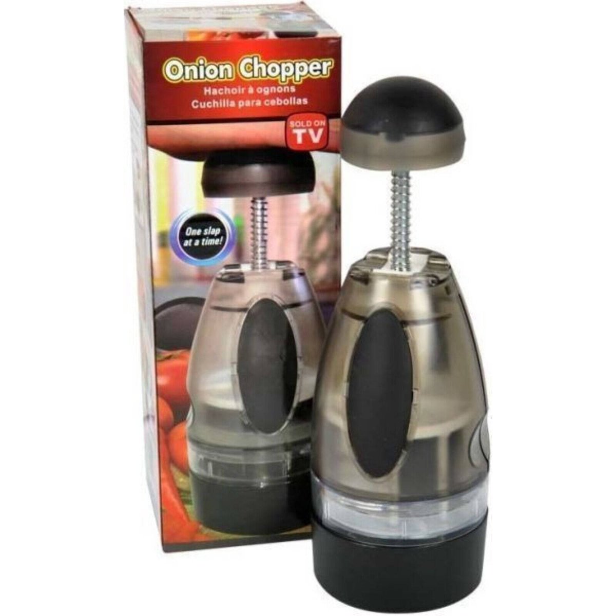 ONION CHOPPER Vegetable Push Cutter Slicer Garlic Dicer Food Pressing ...