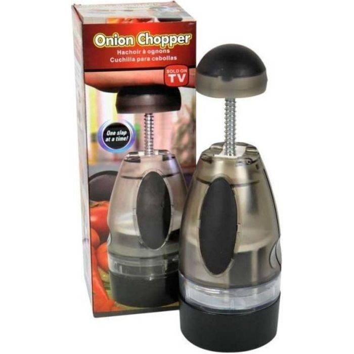 ONION CHOPPER Vegetable Push Cutter Slicer Garlic Dicer Food Pressing ...