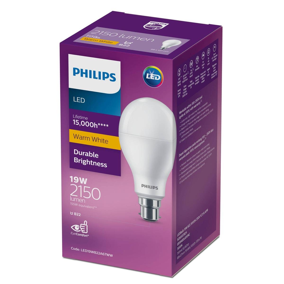 Philips A67 B22 LED 2150lm Warm White 19W Megabright Globe - Bunnings ...