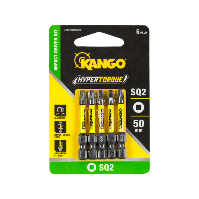 Kango HYPERTORQUE™ 50mm SQ2 Impact Driver Bit 5 Pack - Bunnings Australia