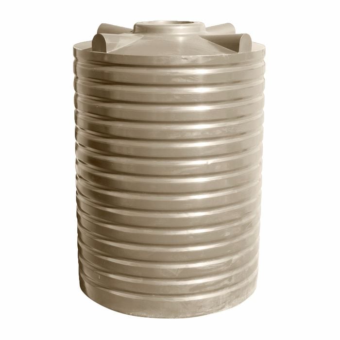 Clark Tanks 3000L Round Poly Water Tank - Beige - Bunnings Australia
