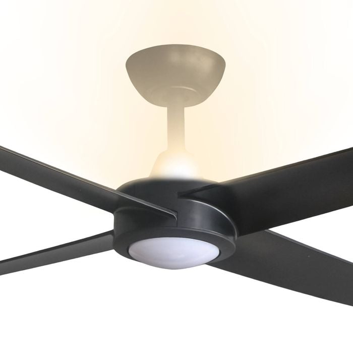 Threesixty 132cm Black 4 Blade Ambience Ceiling Fan With Up Light And ...