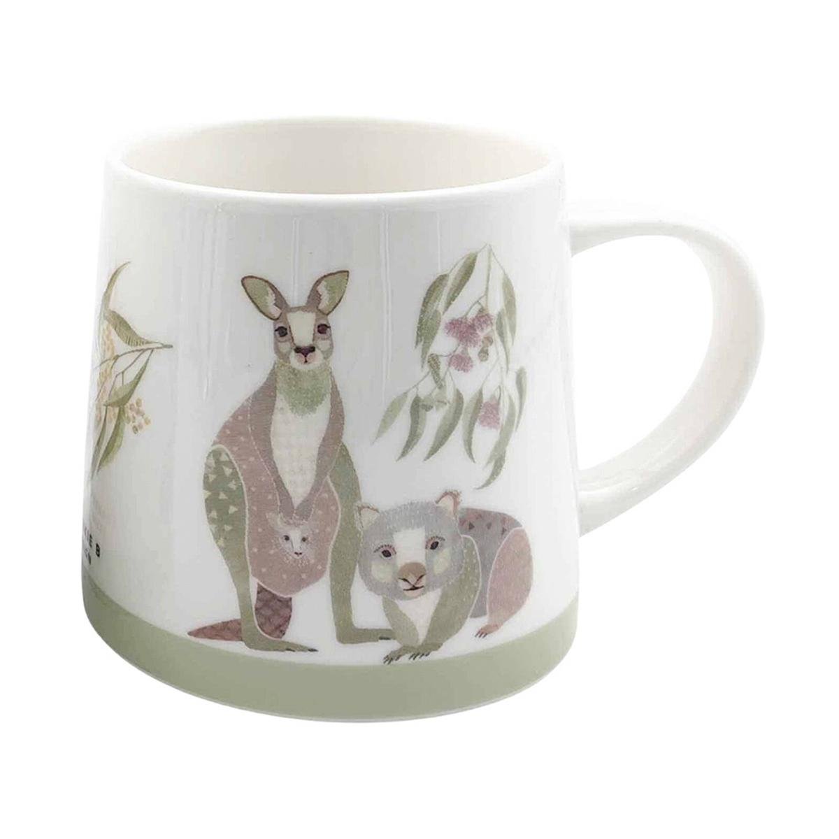 Urban FB Roo Wombat 400ml Ceramic Mug Coffee/Tea Drinkware - Grey/Green ...