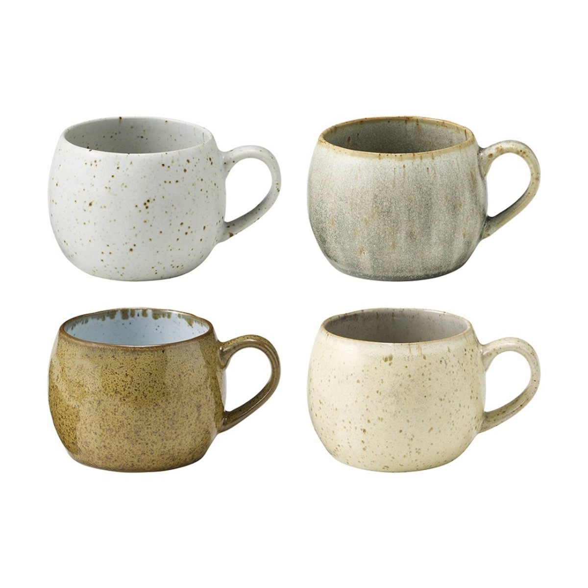 4pc Ecology Elm Kitchenware Coffee Mugs Speckled Earth Tones 280ml ...